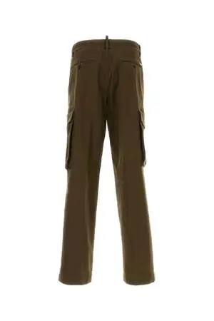 Dsquared2 Olive Stretch Cotton Loose Cargo Pant
