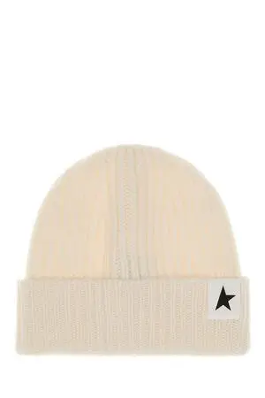 GOLDEN GOOSE GOLDEN GOOSE Ribbed Knit Beanie With Logo Patch Multicolor