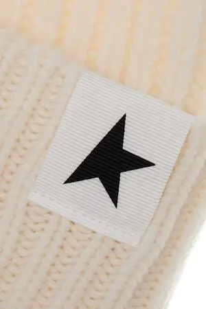 GOLDEN GOOSE Ribbed Knit Beanie With Logo Patch - Multicolor
