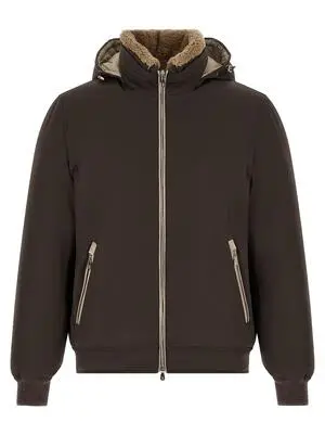 Brunello Cucinelli Detachable Hood Down Jacket - Brown