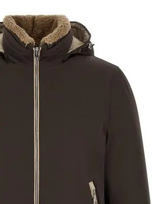 Brunello Cucinelli Detachable Hood Down Jacket - Brown