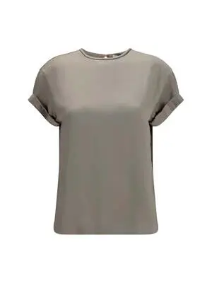 Brunello Cucinelli Silk Blouse With Monili Chain