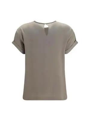 Brunello Cucinelli Silk Blouse With Monili Chain
