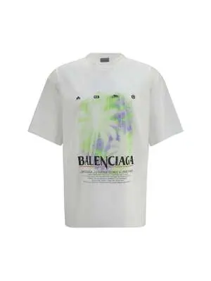 Balenciaga Printed Cotton T-shirt - White
