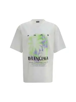 Balenciaga Printed Cotton T-shirt - White