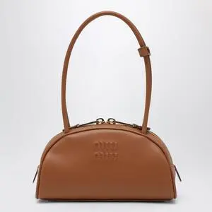 Miu Miu Beau Leather Bag In Cognac Color - Brown