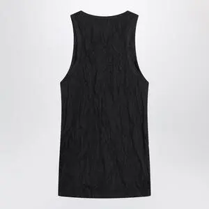 TOTEME Crinkled Cotton Tank Top - Black