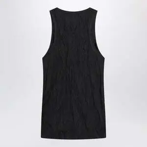 TOTEME Crinkled Cotton Tank Top - Black