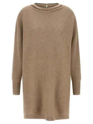 Brunello Cucinelli Precious Collar' Dress - Cream
