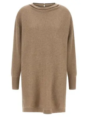Brunello Cucinelli Precious Collar' Dress - Cream