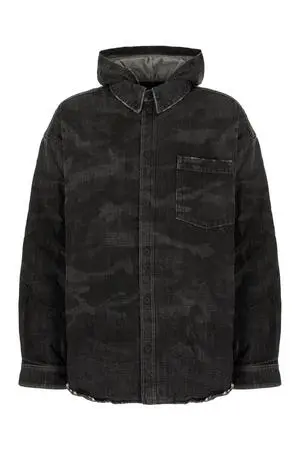 Balenciaga Camouflage Denim Hooded Shacket - Multicolor