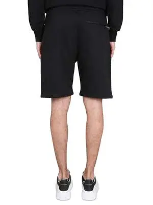 Alexander McQueen Bermuda Shorts With Graffiti Logo Print