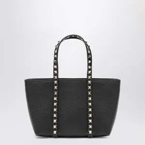 Valentino Garavani Rockstud Bag In Grained Calfskin - Black