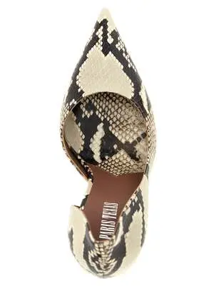 Paris Texas Vera Python-effect Leather Pumps - Cream