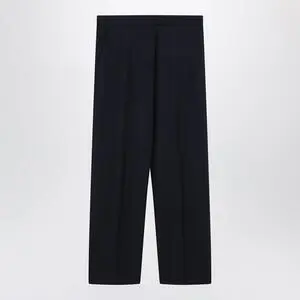 Miu Miu Navy Wool-blend Trousers - Blue