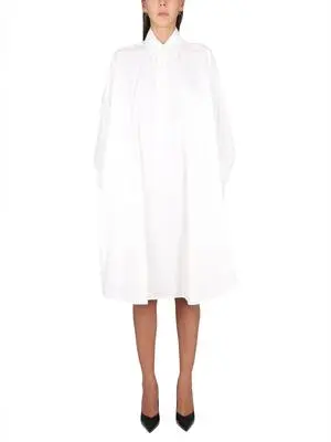 Bottega Veneta Compact Cotton Dress - Cream