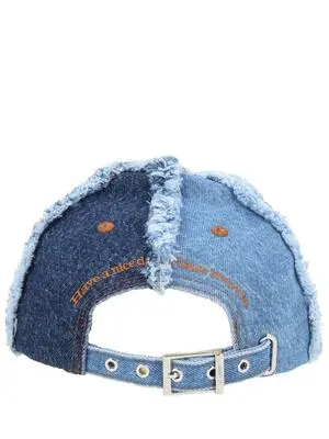 GANNI Patchwork Denim Cap - Multicolor