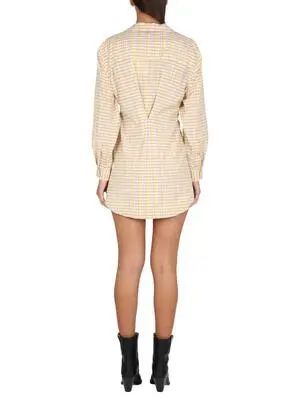 Isabel Marant Étoile Ruffled Plaid Shirt Dress - Yellow