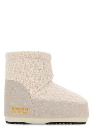 Moon Boot Ivory Fabric X Guest In Residence Icon Low Ankle Boots - White