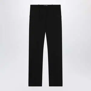Balenciaga Slim Tailored Trousers In Stretch Wool Twill - Black