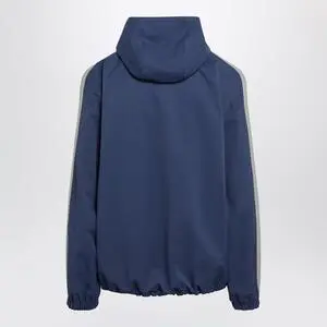 Balenciaga Washed-effect Technical Satin Track Jacket In Navy