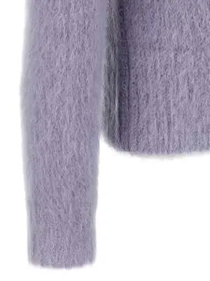 Gucci Mohair Blend Polo Cardigan - Purple
