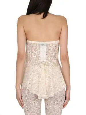 Dsquared2 Ibiza Lace Embroidered Tube Top - Multicolor