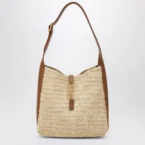 Saint Laurent Le 5 À 7 Raffia And Leather Bag - Cream