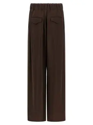 JIL SANDER Fluid Viscose Pants - Brown