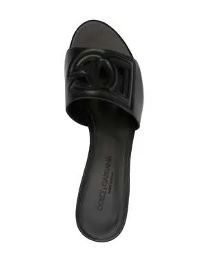 Dolce & Gabbana Dg Logo Leather Mules