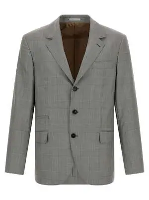 Brunello Cucinelli Prince Of Wales Blazer - Gray