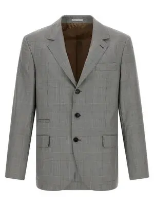 Brunello Cucinelli Brunello Cucinelli Men Prince Of Wales Blazer Gray