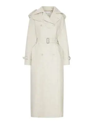 Max Mara Double-breasted Linen Duster Coat - Cream