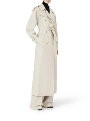 Max Mara Double-breasted Linen Duster Coat - Cream
