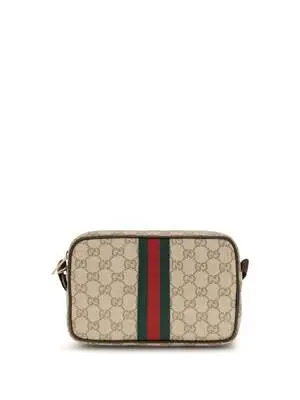 Gucci Gg Shoulder Bag With Web Stripe - Cream