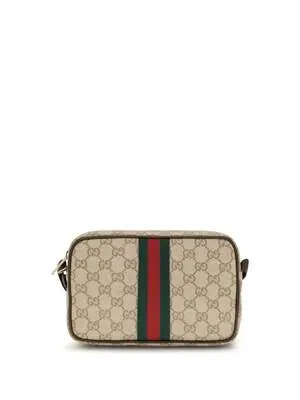 Gucci Gg Shoulder Bag With Web Stripe - Cream