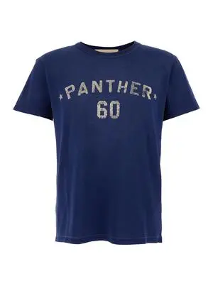 Valentino Garavani Blue Crewneck T-shirt With Logo Lettering On The Rear In Cotton - Multicolor