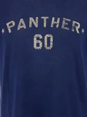 Valentino Garavani Blue Crewneck T-shirt With Logo Lettering On The Rear In Cotton - Multicolor