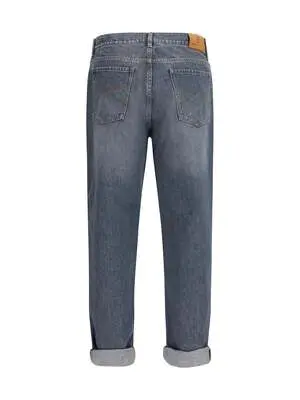Brunello Cucinelli Straight-leg Turn-up Jeans - Gray