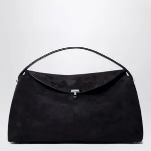 TOTEME T-lock Bag Espresso In Suede Leather - Brown