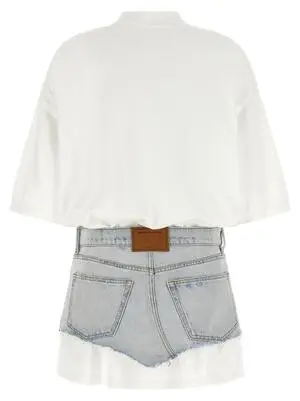 Alexander Wang Hybrid Denim Skirt Polo Dress