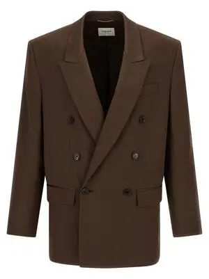 Saint Laurent Satin Blazer - Brown