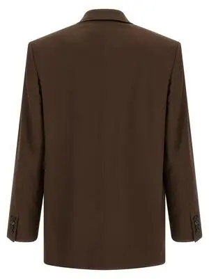 Saint Laurent Satin Blazer - Brown