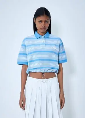 Prada Cropped Polo Shirt - Blue