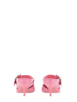 Alexander McQueen Leather Punk Sandal With Buckle - Pink