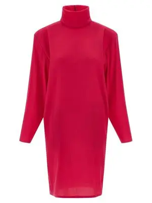 Saint Laurent Structured Shoulder Dress - Pink