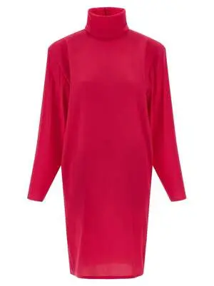 Saint Laurent Structured Shoulder Dress - Pink
