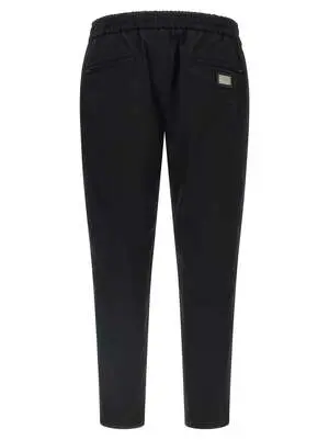 Dolce & Gabbana Logo Plaque Pants - Black