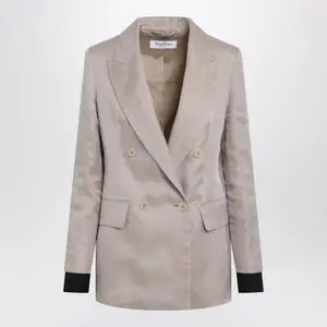 Max Mara Oversized Linen And Organza Blazer - Pink