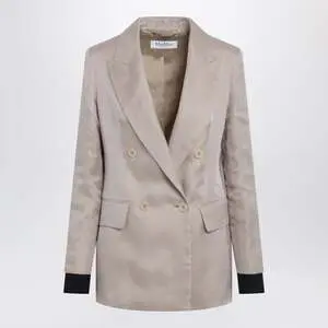 Max Mara Oversized Linen And Organza Blazer - Pink